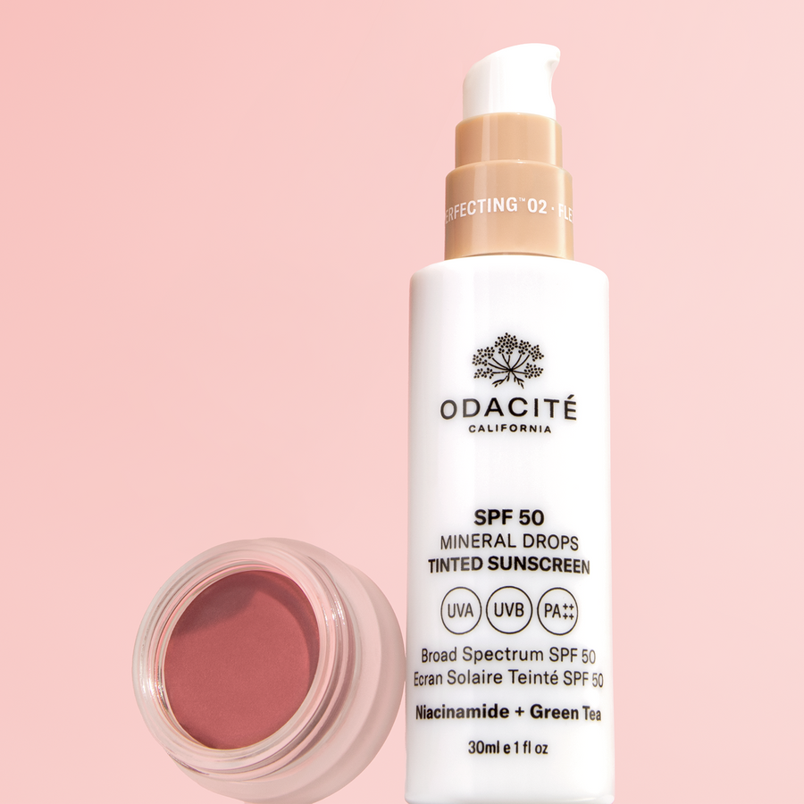 SPF 50 Tinted Sunscreen + Color Balm Duo | Odacité